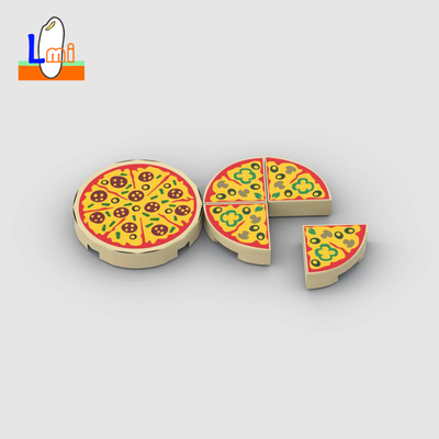 积木2x2圆板披萨pizza食物