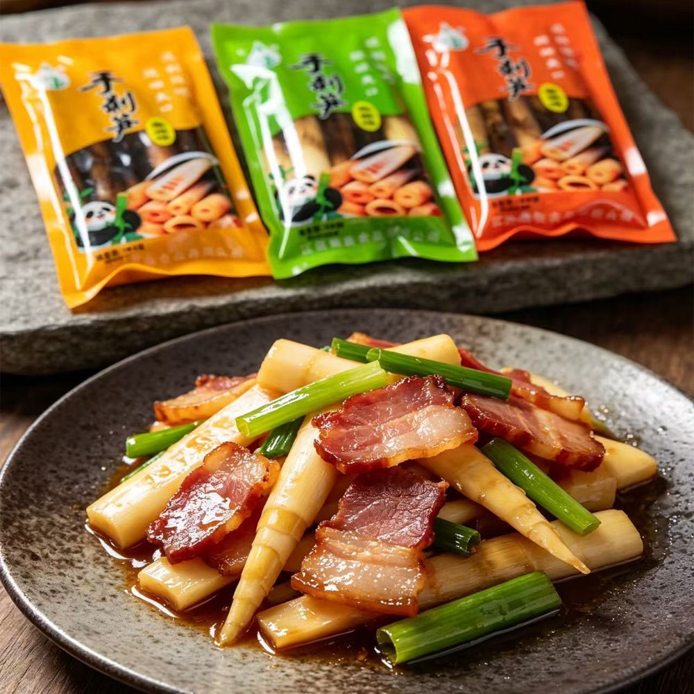 网红手剥笋开袋即食泡椒老汤香辣新鲜小竹笋500g零食小吃带壳春笋