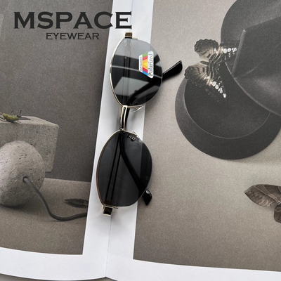 mspace2025夏金属复古半框个性太阳镜男墨镜女遮阳UV400时尚走秀