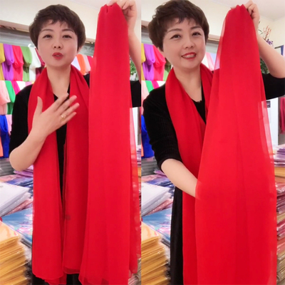 丝巾纱巾鳄鱼皱围巾长款披肩防晒