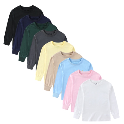 RL061 男女童纯棉长袖体恤衫 圆领打底衫