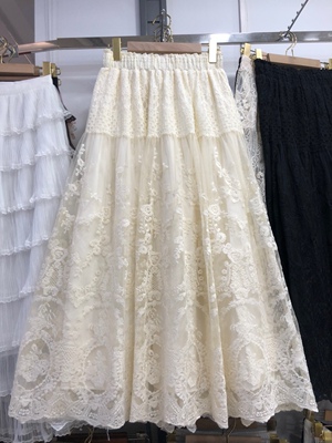 2026新款设计感a字裙网纱中长裙