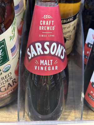 代购正品 英国进口 SARSON'S大麦芽醋/食用醋 250毫升 玻璃瓶装