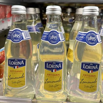 代购正品 法国进口 LORINA有气柠檬味泉水 玻璃瓶装 330毫升*6瓶