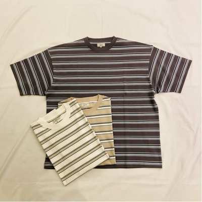 【5折】BEAMS 清凉感条纹T恤 男款 1379