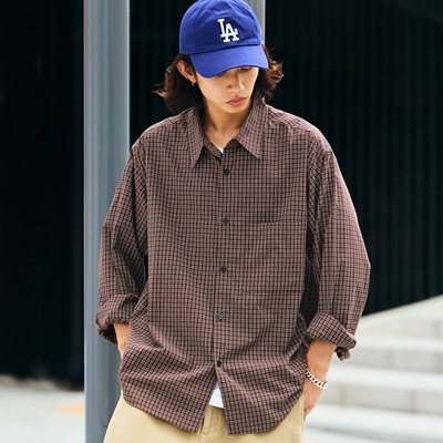 【7折】FREAK'S STORE 经典宽松版型格子条纹衬衫 男女款 0281