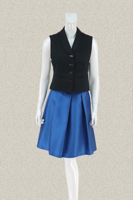 正品青果领复古风提花羊毛马夹