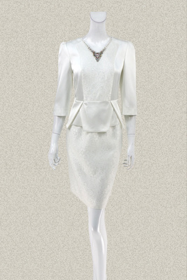 爱珂菲EAACPP提花八分袖精美珠钻女春夏连衣裙35295/15003/15072