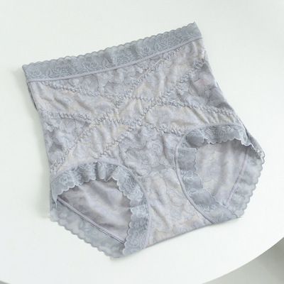 9270高腰蕾丝收腹内裤女无痕交叉