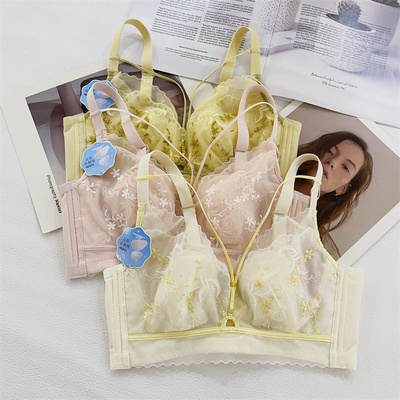 超薄蕾丝透气孔兔耳朵调整型文胸