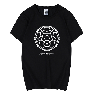 青少年体恤男半袖学生化学理工足球结构富勒烯碳C60分子式短袖T恤