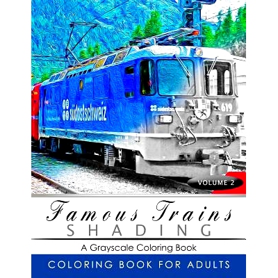 预订 Famous Train Shading Volume 2: Train Grayscale coloring books for adults Relaxation Art Therapy for Busy People (Ad