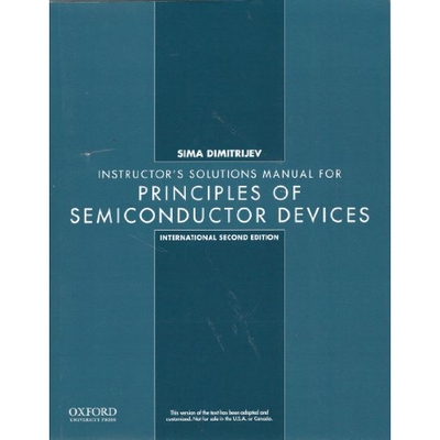 预订 Instructor’s Manual for Principles of Semiconductor Devices, International Second Edition (gratis for those adopti