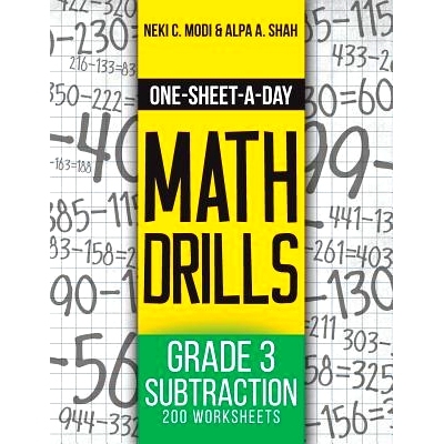 预订 One-Sheet-A-Day Math Drills: Grade 3 Subtraction - 200 Worksheets (Book 6 of 24): 9781627342032