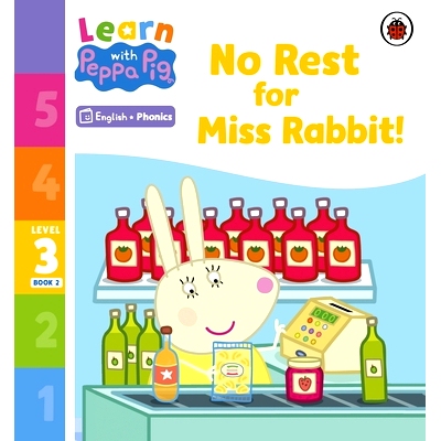 预订 Learn with Peppa Phonics Level 3 Book 2 - No Rest for Miss Rabbit! (Phonics Reader): 9780241576236