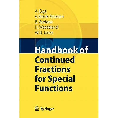 预订 Handbook of Continued Fractions for Special Functions 9789048177752