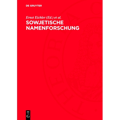 预订 Sowjetische Namenforschung: 9783112700600