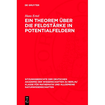 预订 Ein Theorem über die Feldstärke in Potentialfeldern: 9783112726723