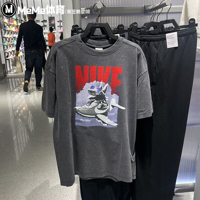 耐克女卡通印花复古宽松短袖T恤