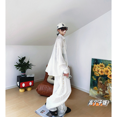 棉混春夏加长套装防晒两件套