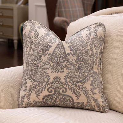 圣奇尼雪尼尔复古灰绿抱枕沙发用