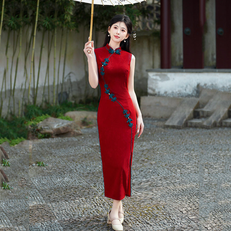 新中式改良版国风礼服长裙新娘结婚回门宴敬酒服复古端庄简约