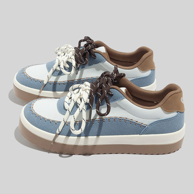 蓓尔女鞋秋冬甜美小白鞋潮流百搭休闲鞋厚底板鞋学生运动鞋德训鞋