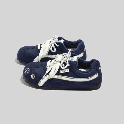 平底加绒德训鞋女鞋冬季二棉保暖