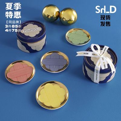 现货美国JonathanAdler蓬皮杜印花陶瓷杯垫4件套礼品客厅餐厅装饰