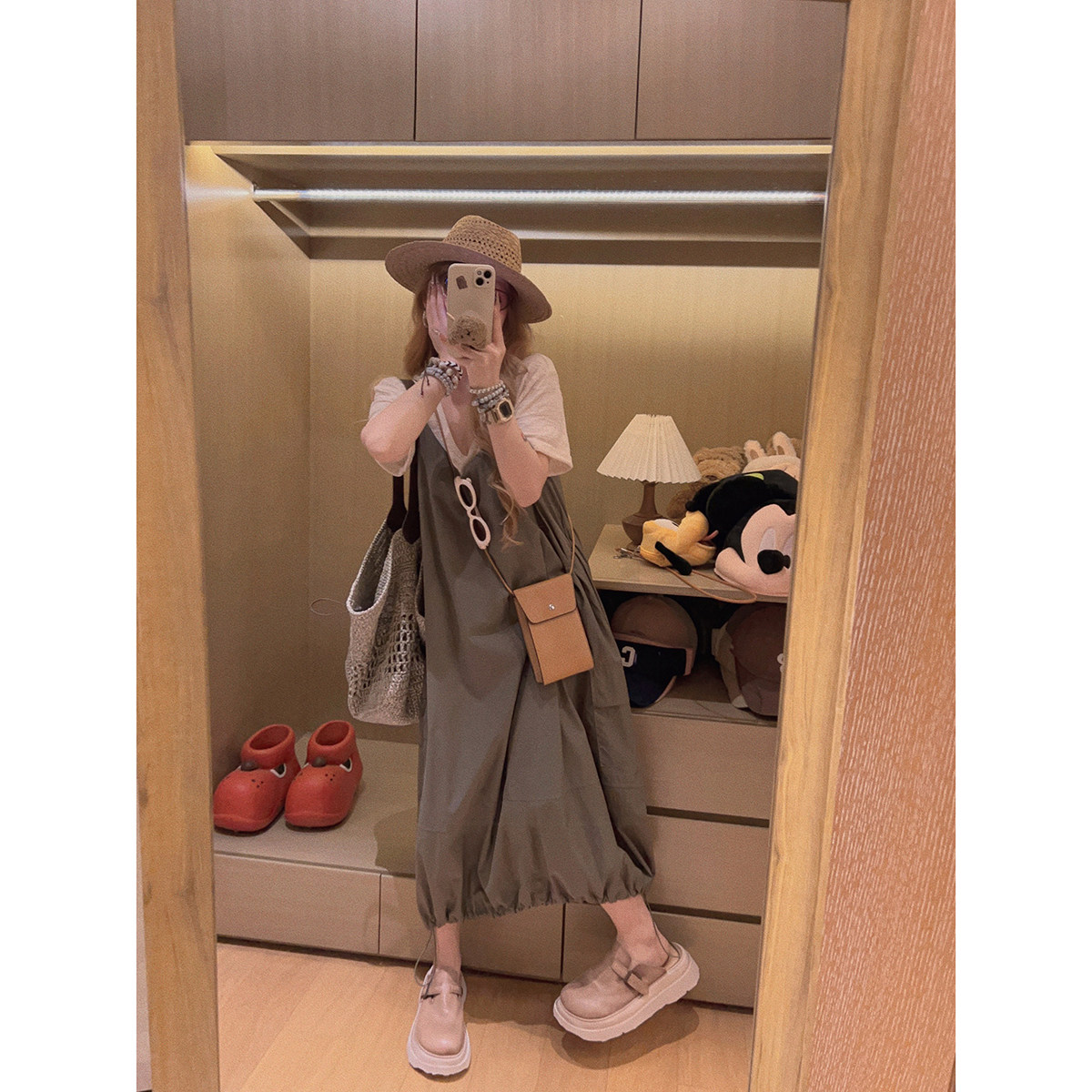 Yukiss【私服背带裙!山系日杂工装长裙灯笼花苞裙~】