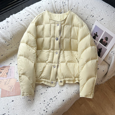 above deck羽绒服女短款新圆领轻薄宽松百搭90白鸭绒高端保暖外套