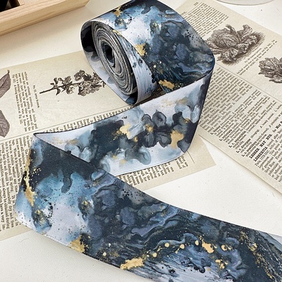 中式国风晕染黑色丝带