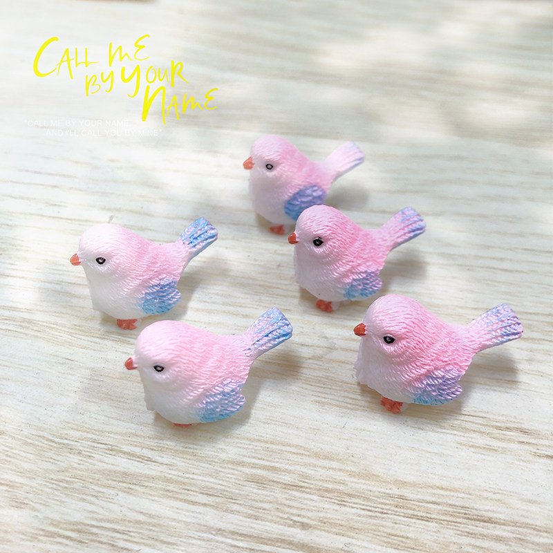 diy材料手工卡通动物饰品配件树脂小鸟儿喜鹊麻雀微景观摆件SZ95