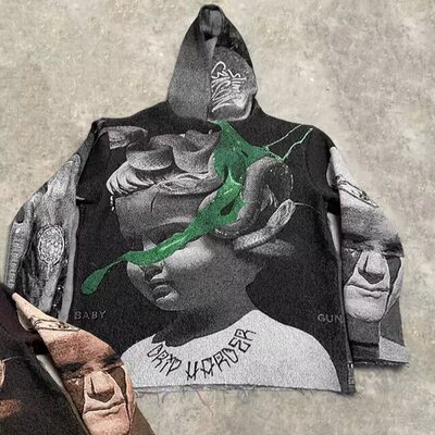 Anime 3D Graphic Oversized Sweatshirt Jacket男女款