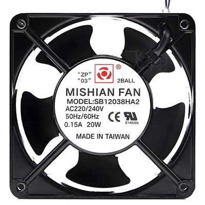 全新MISHINA FAN SB12038HA2 220V 0.15A 12038机柜散热风扇12CM