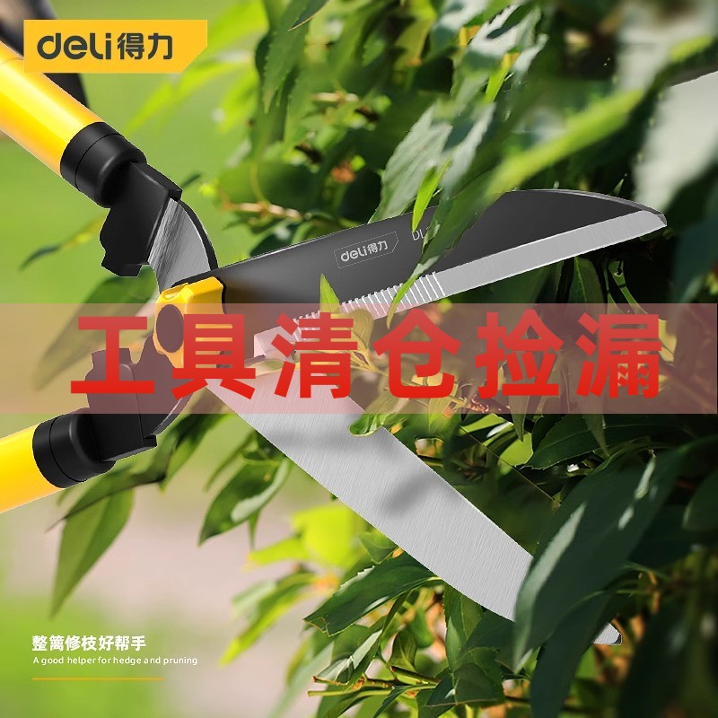 得力园艺剪刀修剪树枝专用剪刀园林花剪修枝剪修剪草坪绿篱伸缩剪