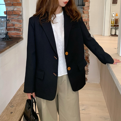 大吹女春季廓形直筒休闲西装外套