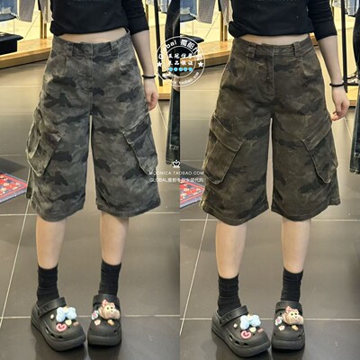 MOUSSY迷彩多口袋休闲短裤子女