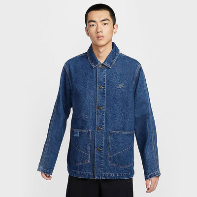耐克工装风翻领牛仔夹克外套