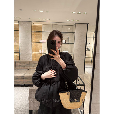 钱美西 90白鹅绒6A级100香云纱新中式花苞阔版立领羽绒服外套女