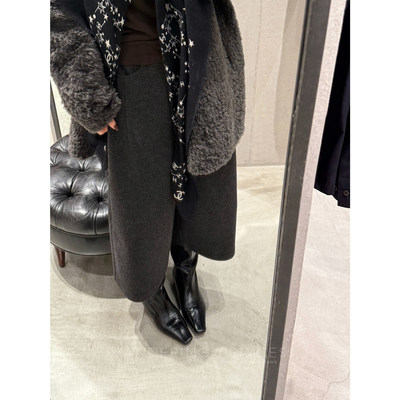 钱美西 天丝羊毛口碑经典密垂毛呢松弛阔腿七分休闲裤小个子裤子