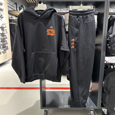 阿迪达斯男加绒长裤束脚卫裤