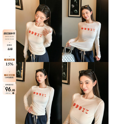 luckyapple’趣味印花长袖T恤