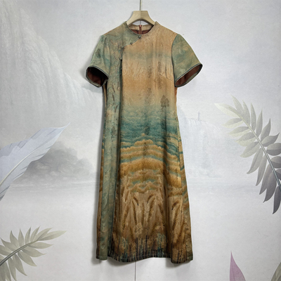 花罗香云纱时尚气质真丝收腰裙