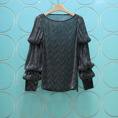 MRER莫乂义    专柜正品春季新款优雅时尚百搭堆堆袖上衣R5A21463