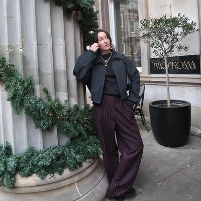 Tibet圆领蓬松罗纹中国红针织衫