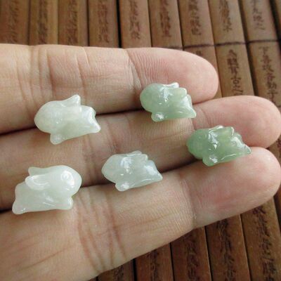 保真手链用迷你款立体小兔子21769实拍图缅甸玉天然A货翡翠玉H34