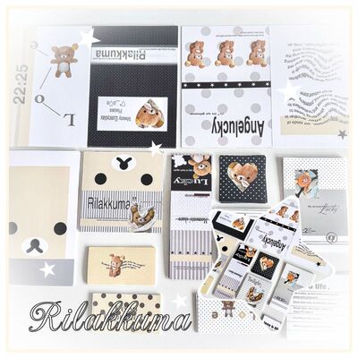 可爱小熊文创SET素材盐系封口简约ins风韩系贴纸打包出卡diy装饰