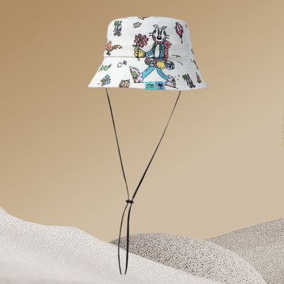 李宁新款夏Steven Harrington联名趣味卡通男女渔夫帽AMYR242