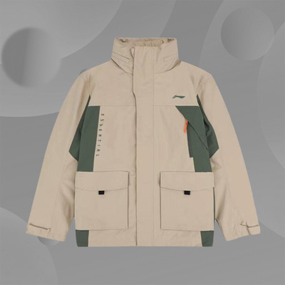 李宁正品冬男子运动休闲时尚三合一可拆卸保暖羽绒服外套AWBR019